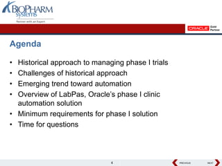 Automating Phase One Clinical Trials | PPT