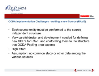 Practical Considerations of Oracle Clinical Development Analytics Implementation and ...