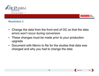 Process and Challenges for Upgrading OC, RDC and TMS | PDF