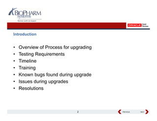 Process and Challenges for Upgrading OC, RDC and TMS | PDF