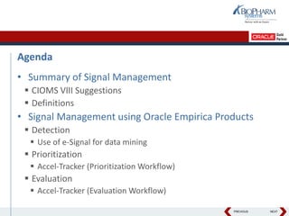 Using Oracle Empirica Topics to Document Your Signal Management Process ...