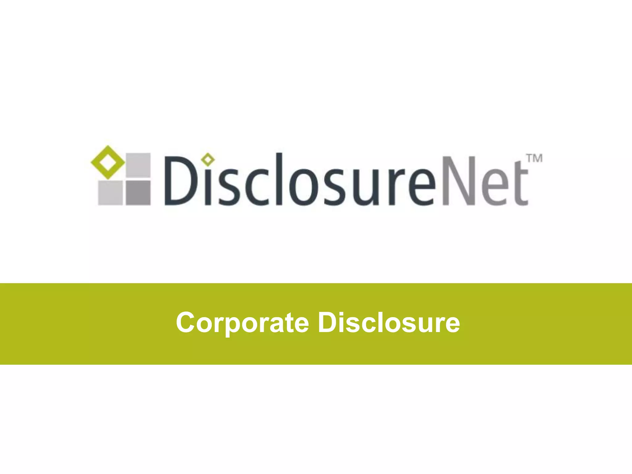 What Is Corporate Disclosure | PPTX