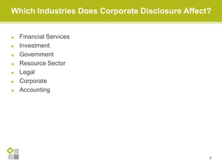 What Is Corporate Disclosure | PPTX