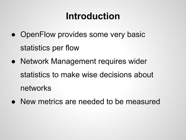 Network Statistics for OpenFlow | PPT