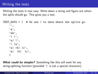 Writing tests | PPT