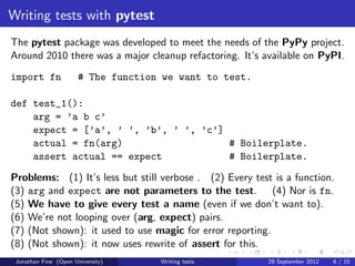 Writing tests | PPT