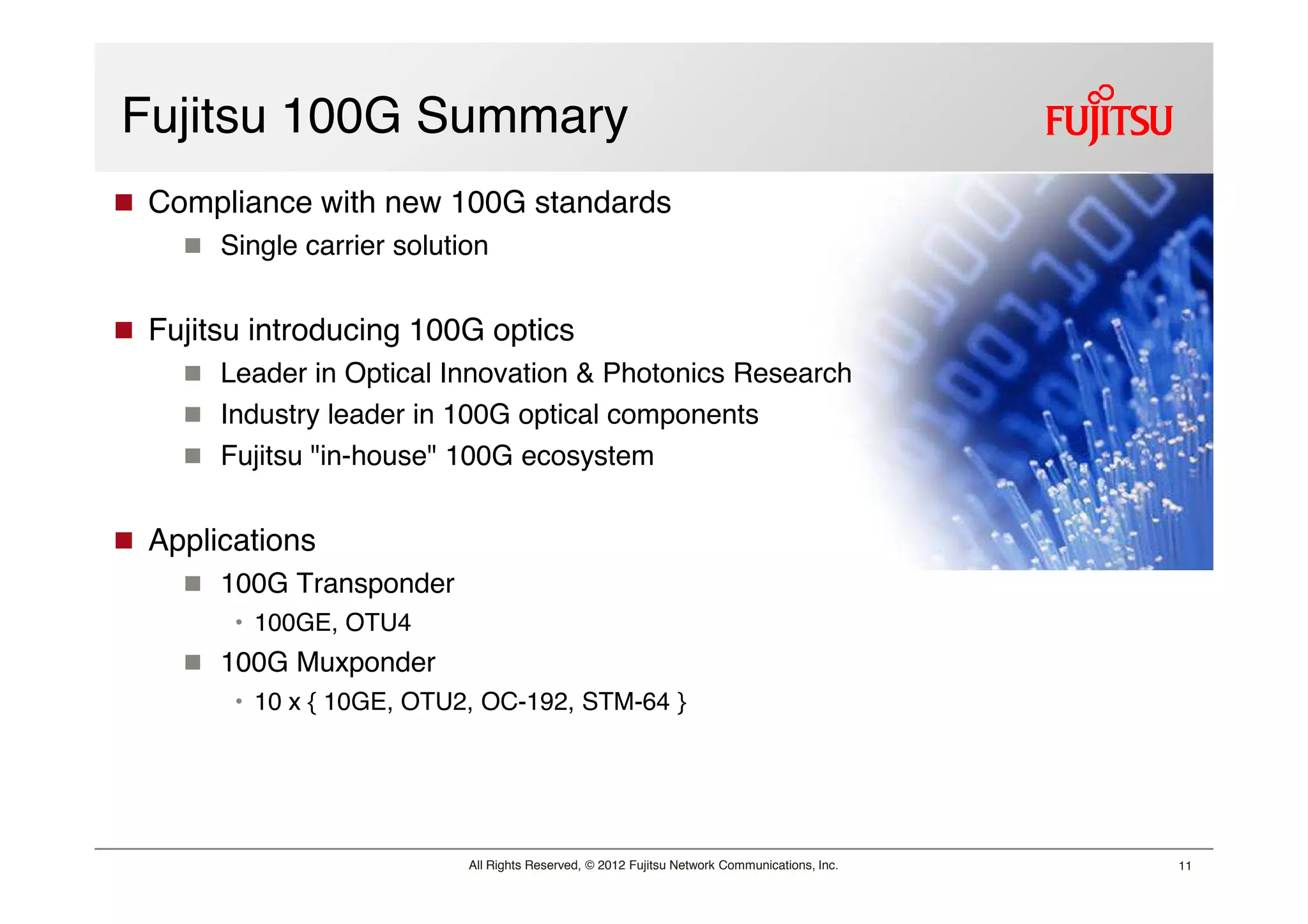 Fujitsu 100G Overview | PDF
