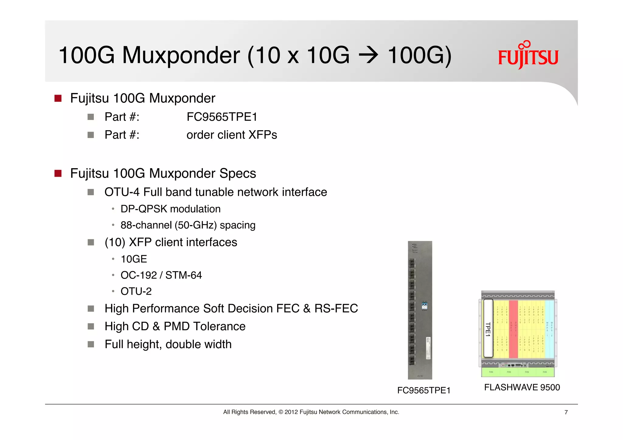 Fujitsu 100G Overview | PDF
