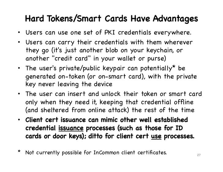 Client Cert Deployment Models and Hardware Tokens/Smart Cards