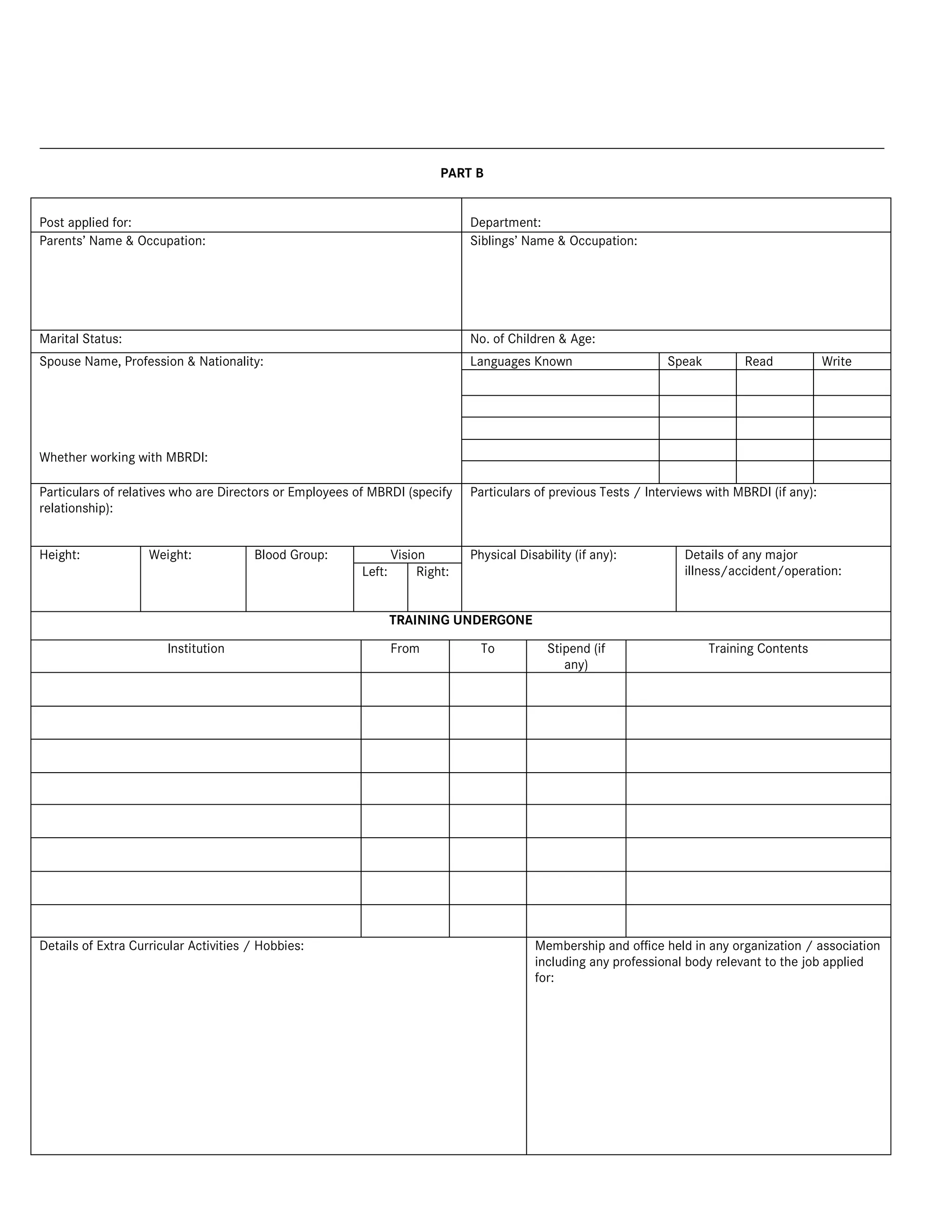 2012 01 25 new data form mbrdi | PDF | Business | Business and Finance