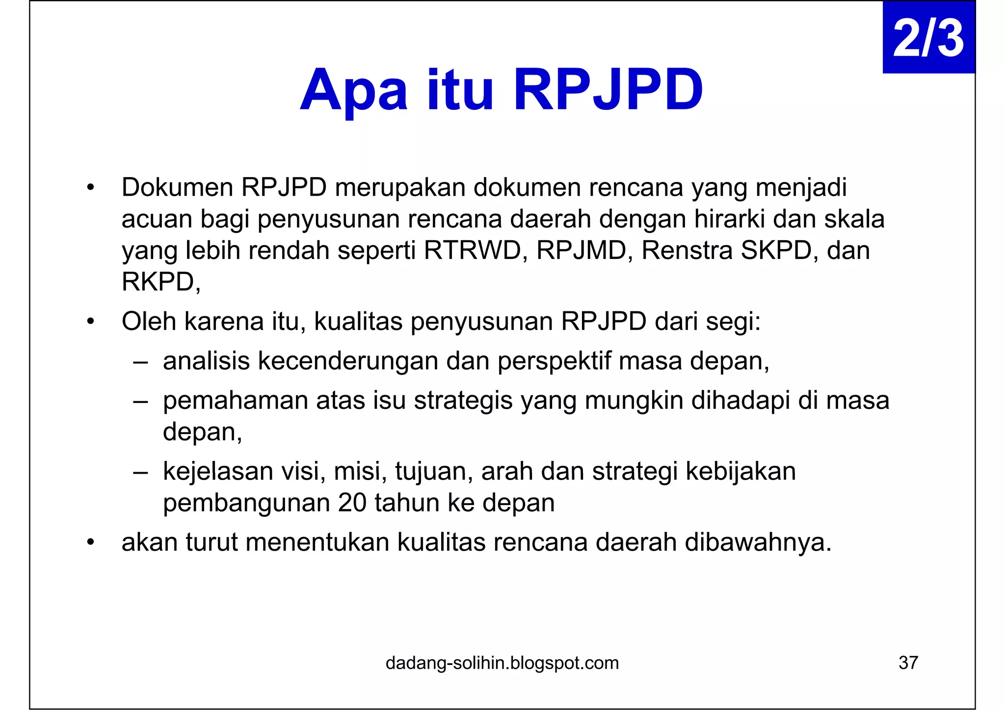 Sinkronisasi Penyusunan RPJPD, RPJMD, Renstra SKPD, dan RKPD | PDF