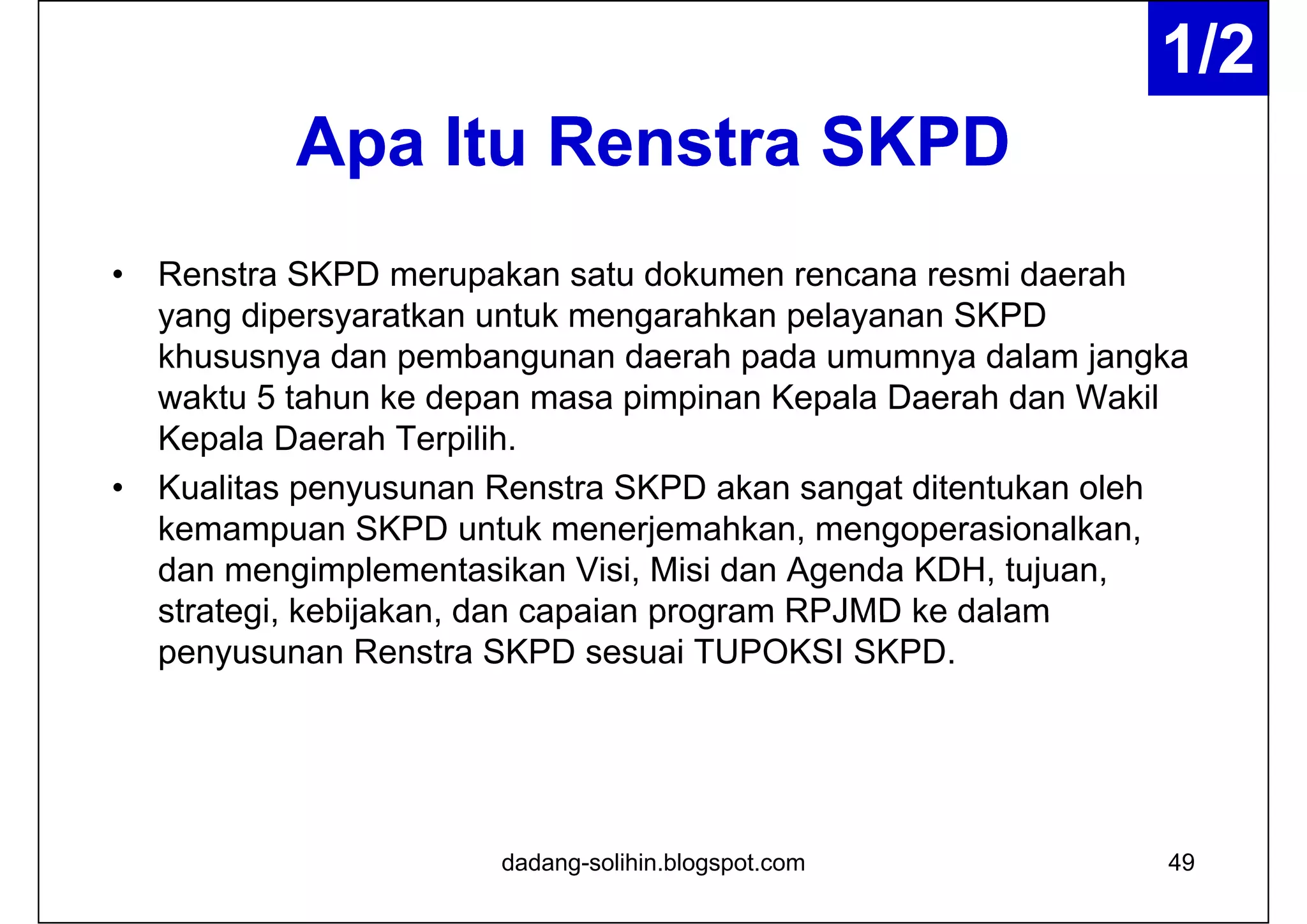 Sinkronisasi Penyusunan RPJPD, RPJMD, Renstra SKPD, dan RKPD | PDF