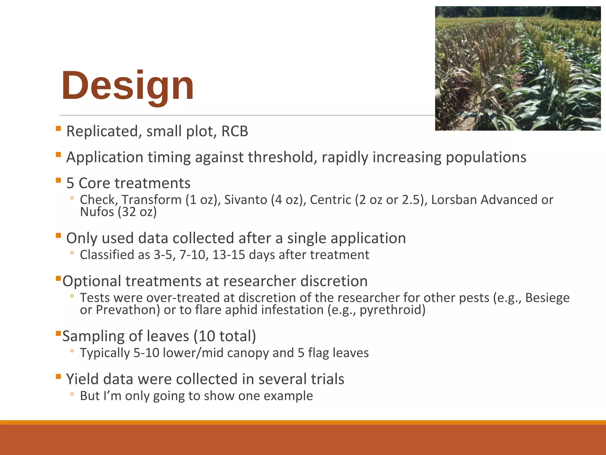 Standardized Evaluation of Insecticide Efficacy Against Sugarcane Aphid | PPT