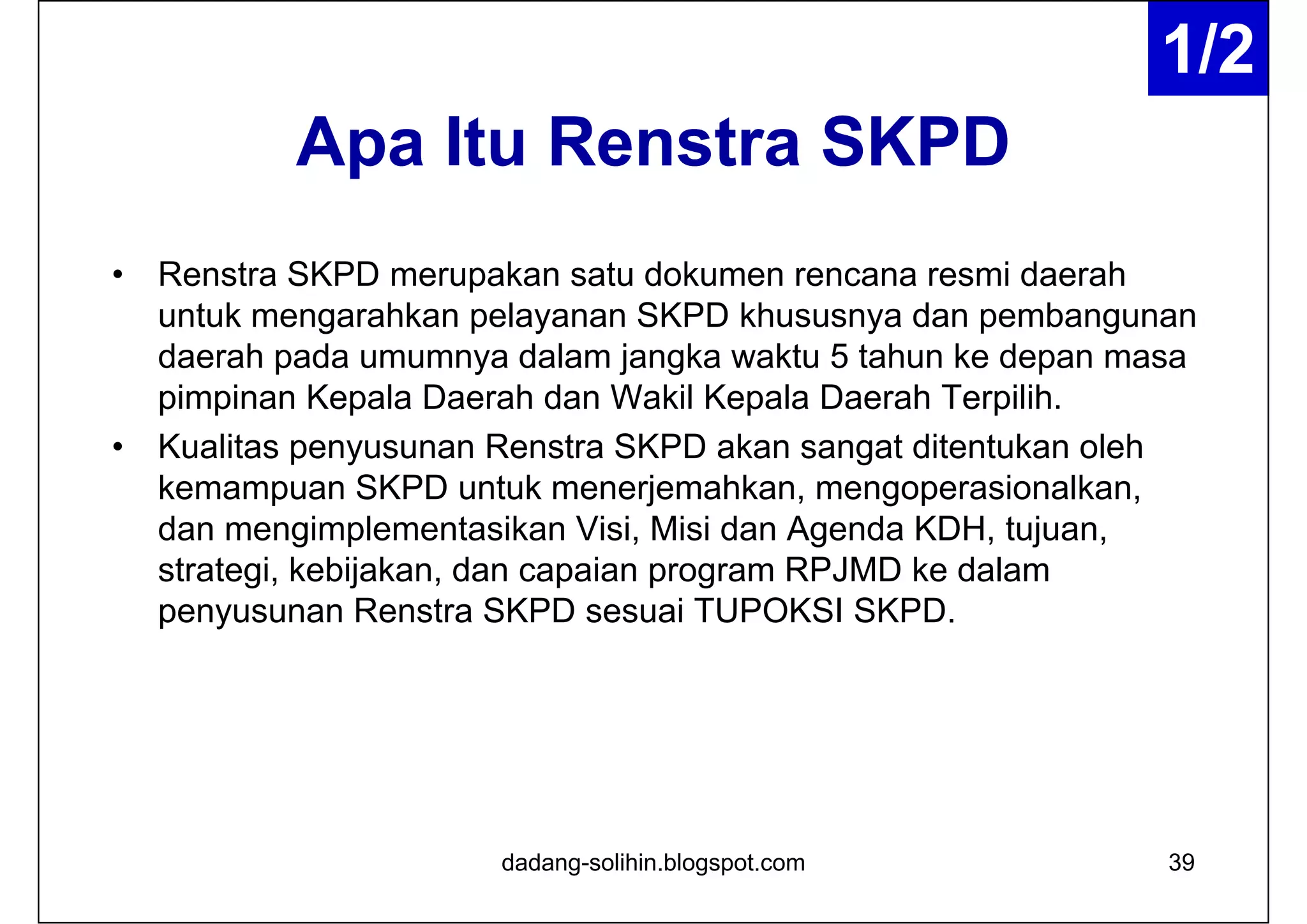 Penyusunan RPJPD, RPJMD, Renstra SKPD dan Renja SKPD | PDF