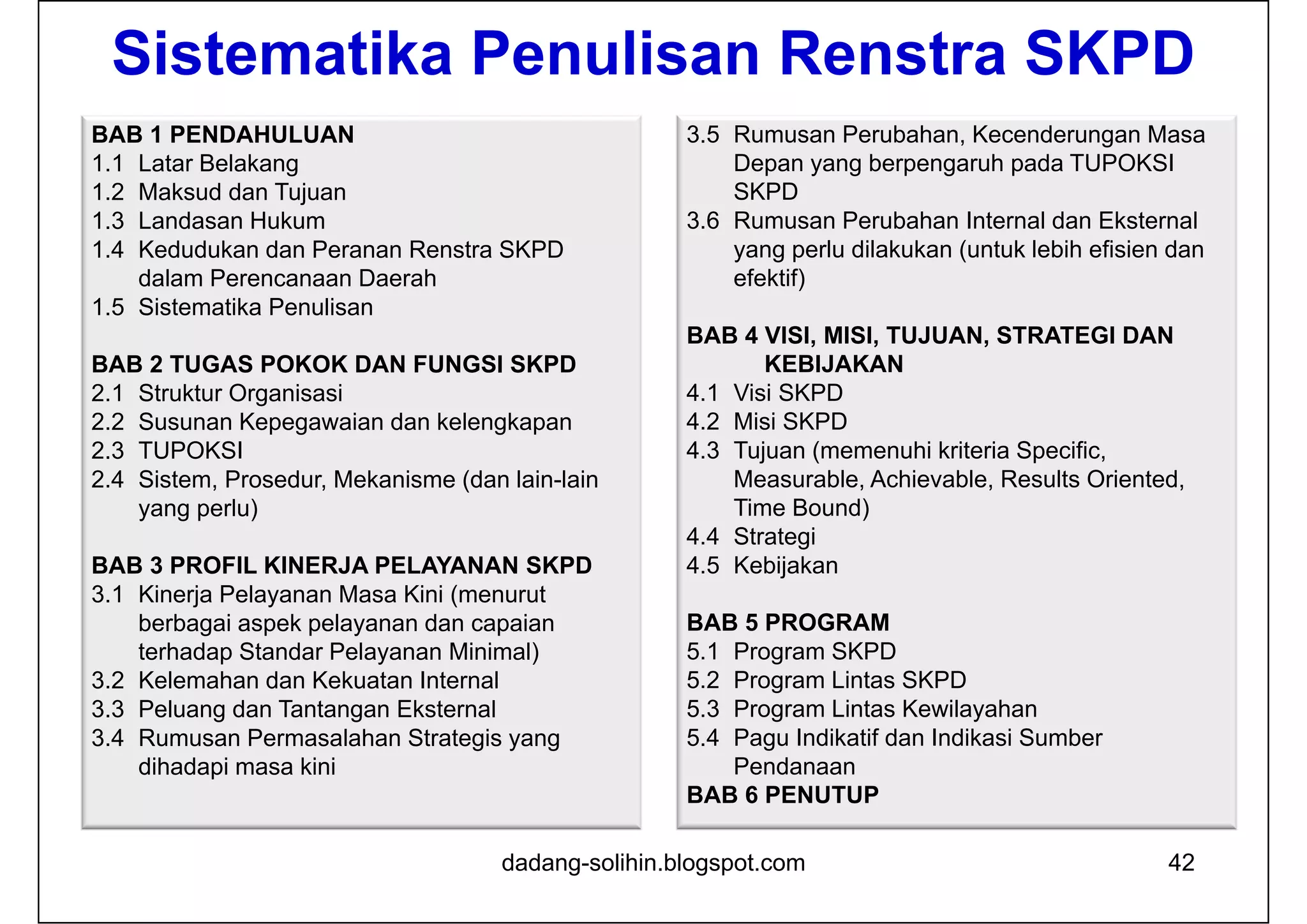 Penyusunan RPJPD, RPJMD, Renstra SKPD dan Renja SKPD | PDF
