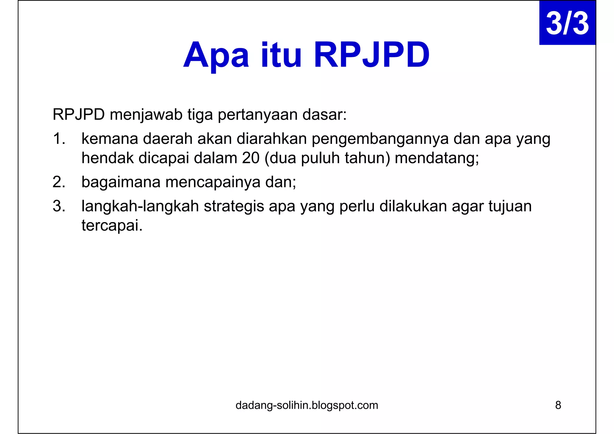 Penyusunan RPJPD, RPJMD, Renstra SKPD dan Renja SKPD | PDF