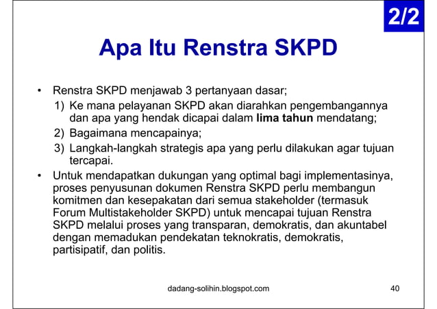 Penyusunan RPJPD, RPJMD, Renstra SKPD dan Renja SKPD | PDF