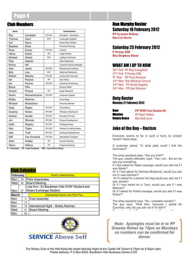 20120213 weekly bulletin | PDF | Bars & Restaurants | Attractions