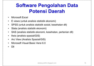 Dukungan Data dan Informasi dalam Sistem Informasi Pembangunan Daerah | PDF
