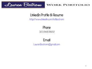 Lauren Bostrom\'s Work Portfolio | PDF | Technology & Computing