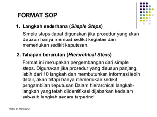 Pedoman Penyusunan SOP | PDF