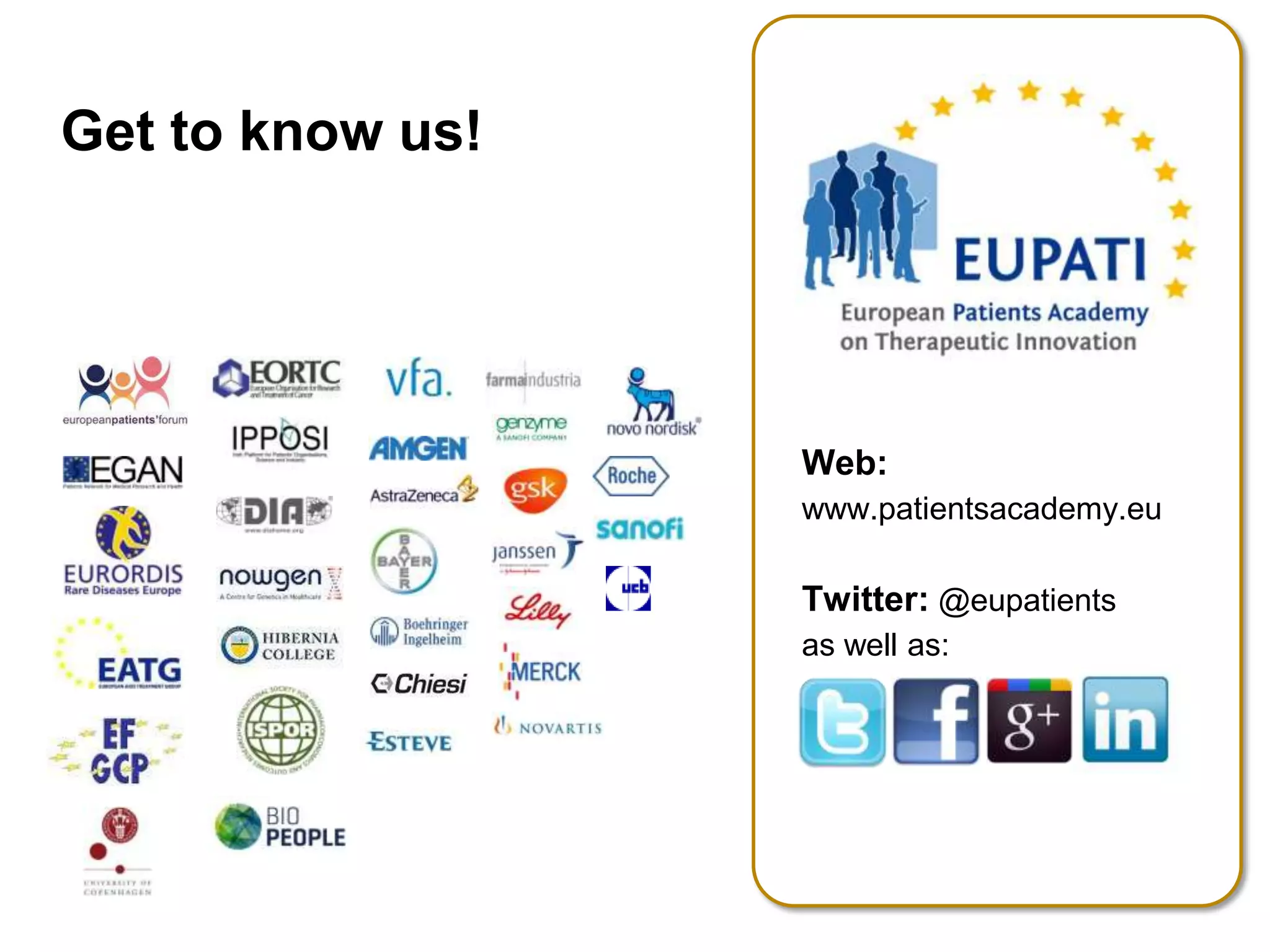 EUPATI Launch Meeting - Klingmann | PPT