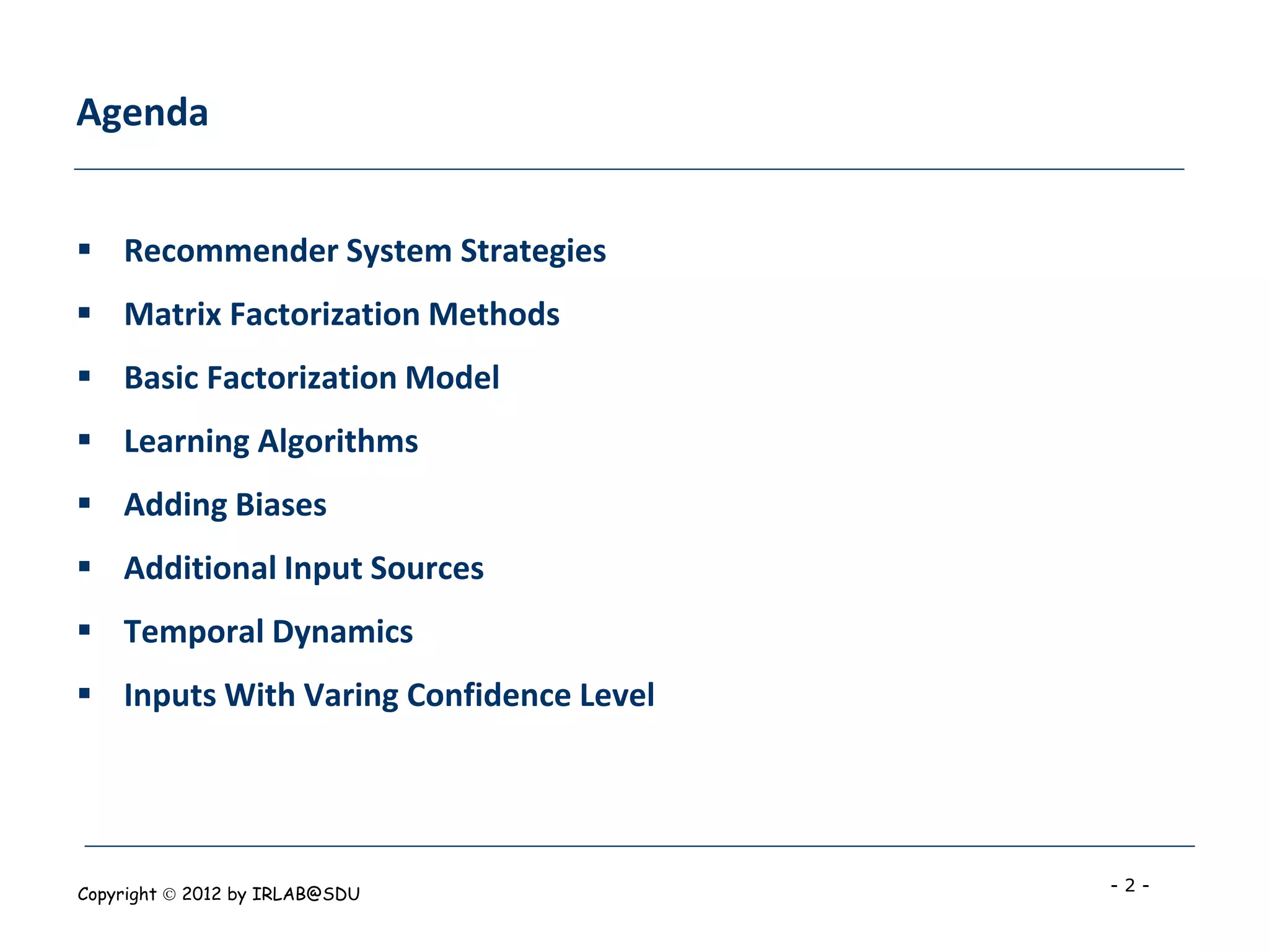 Matrix Factorization Techniques For Recommender Systems | PDF