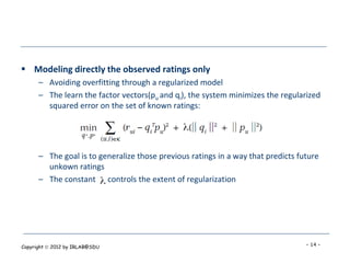 Matrix Factorization Techniques For Recommender Systems | PDF