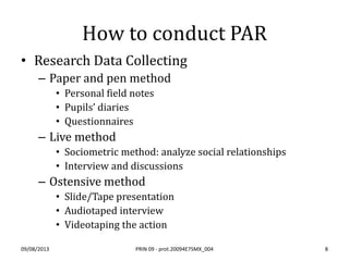 Understand Participatory Action Research | PPTX