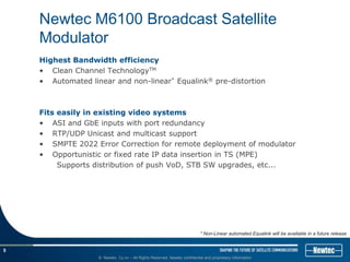 Newtec M6100 Broadcast Satellite Modulator Webinar Presentation | PPTX