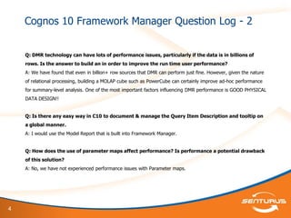 IBM Cognos 10 Framework Manager in Action: Questions & Answers | PPT