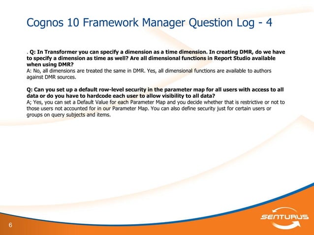 IBM Cognos 10 Framework Manager in Action: Questions & Answers | PPT
