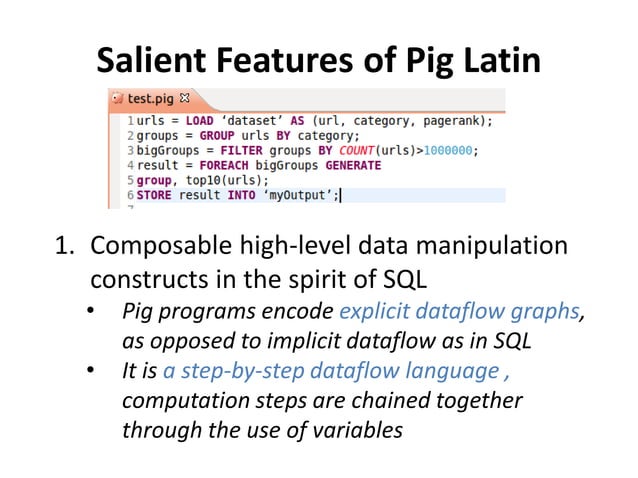 Introduction of the Design of A High-level Language over MapReduce -- The Pig Latin | PDF ...