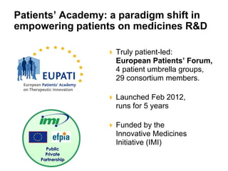 European Patients Academy - Presentation of Jan Geissler at EPF AGM | PPT