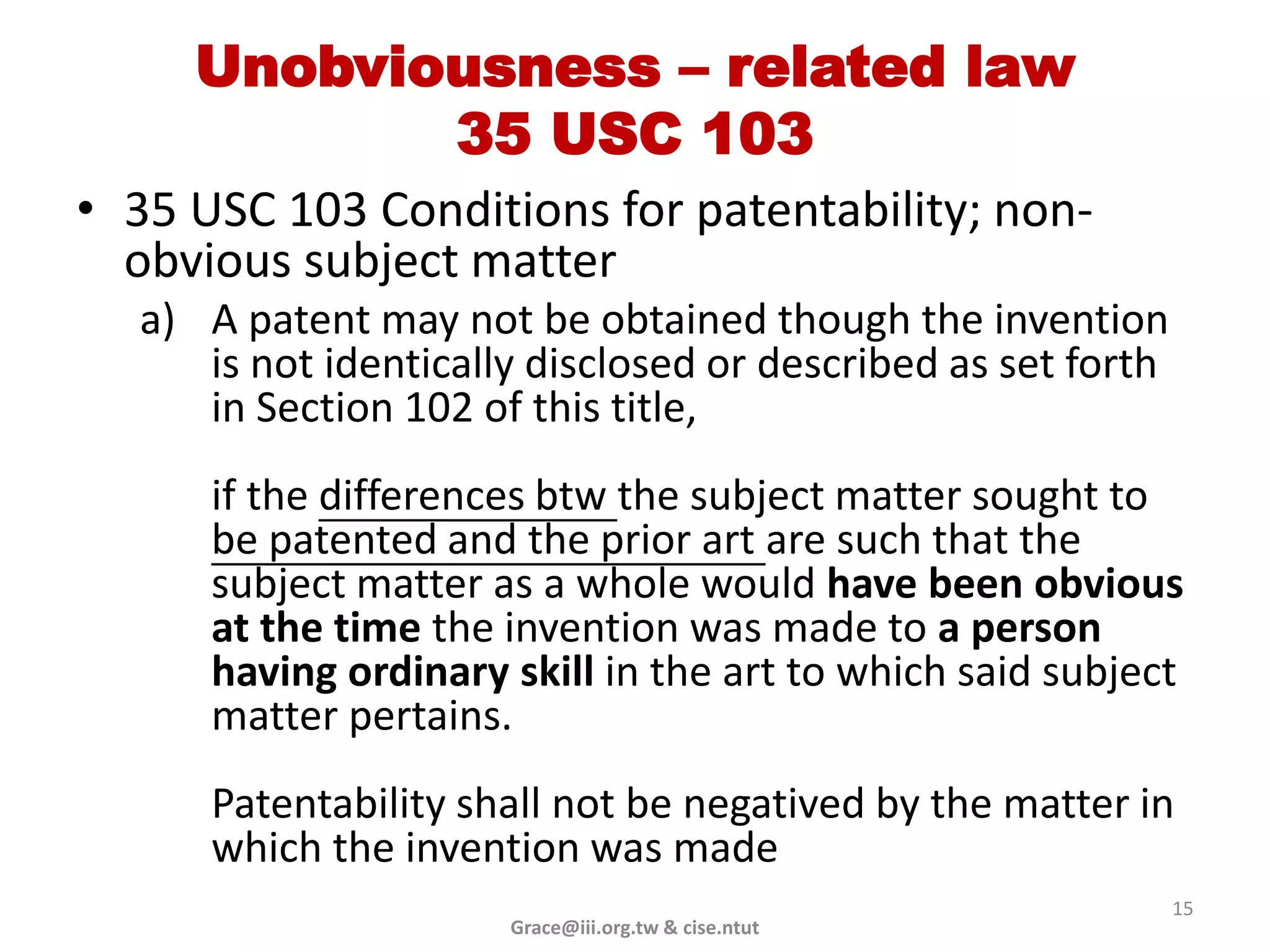 Novelty to Nonobviousness | PDF