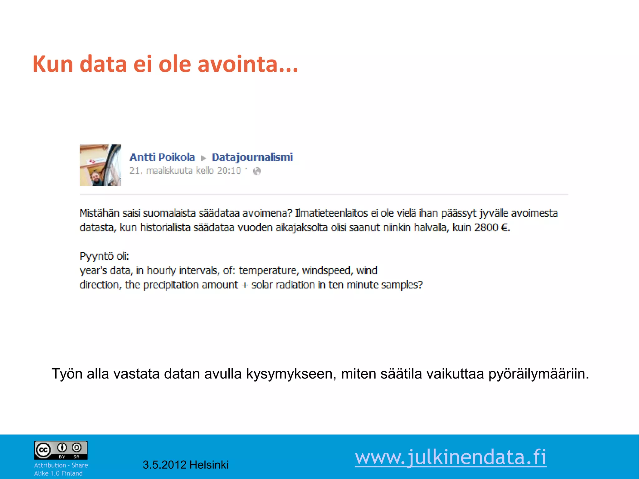 Kaupunkitutkimus - kaupunkidata - avoin data | PPTX