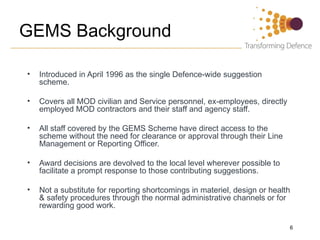 Ministry of Defence - Ideas Management | PPT
