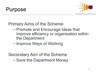 Ministry of Defence - Ideas Management | PPT | Rail Travel | Travel Type