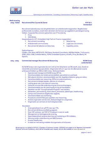 20120516 Cv Stefan Van Der Mark | PDF