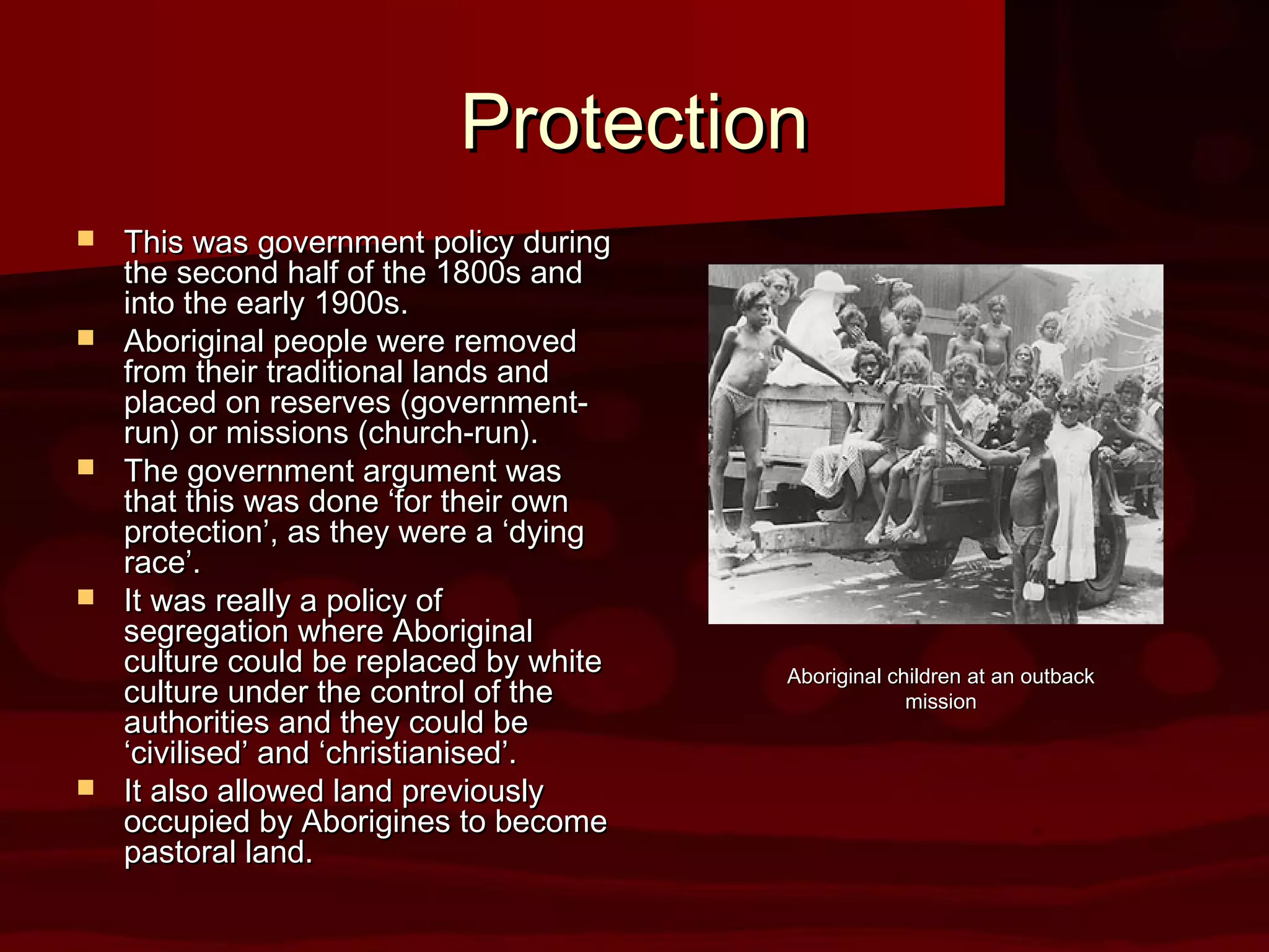 Australian Indigenous Government Policy History | PPT
