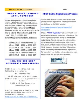 2012 05 21 cyp update input - ndsp worldwide newsletter spring 2012 | PDF