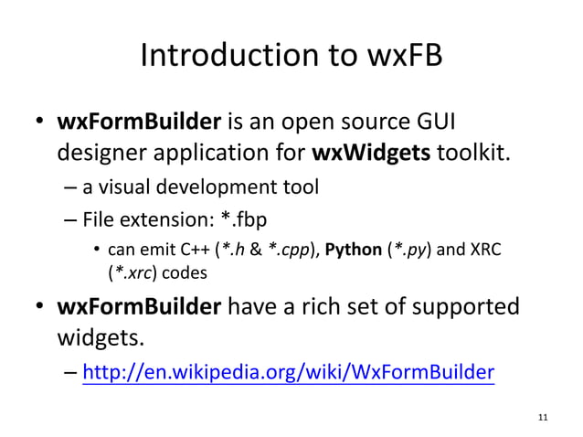 wxPython and wxFormBuilder | PPT