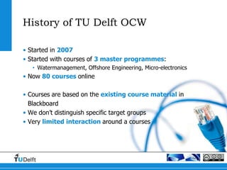 TU Delft OpenCourseWare for OCW EU workshop | PPT