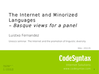 Unesco seminar: Language diversity and the Internet | PPT