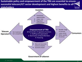 lebanon ict market - eng. lelia el khazen (RAVACOM) | PPT