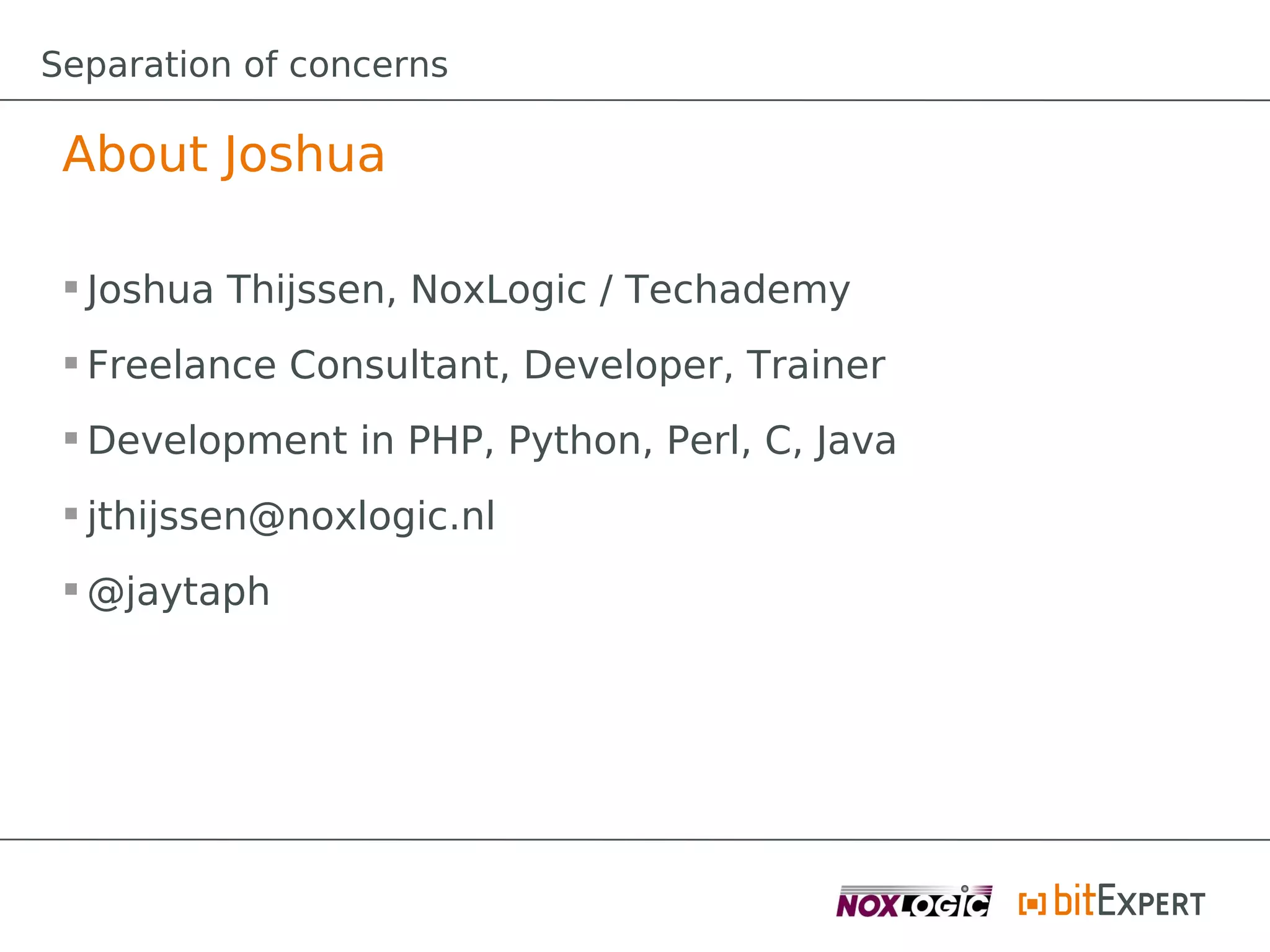 Separation of concerns - DPC12 | PDF