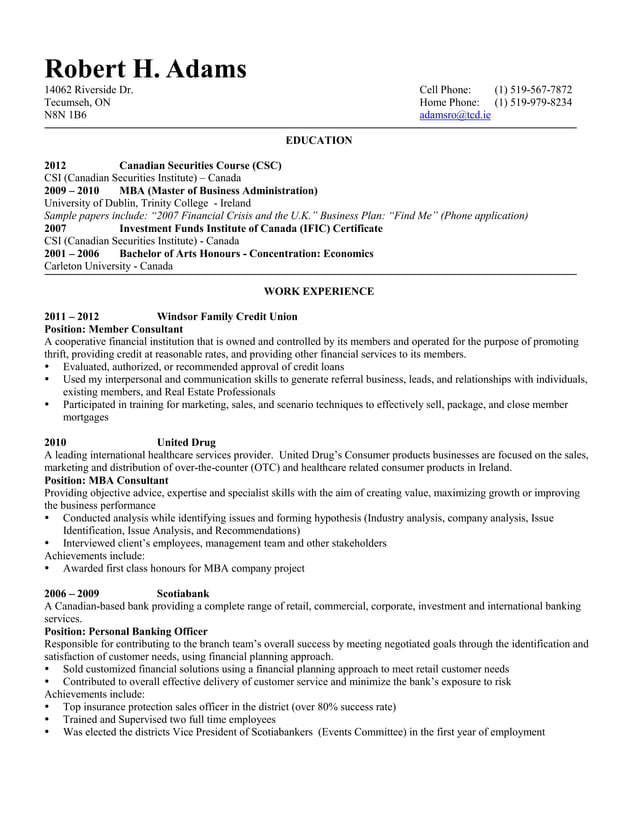 Rob\'s Resume | DOCX