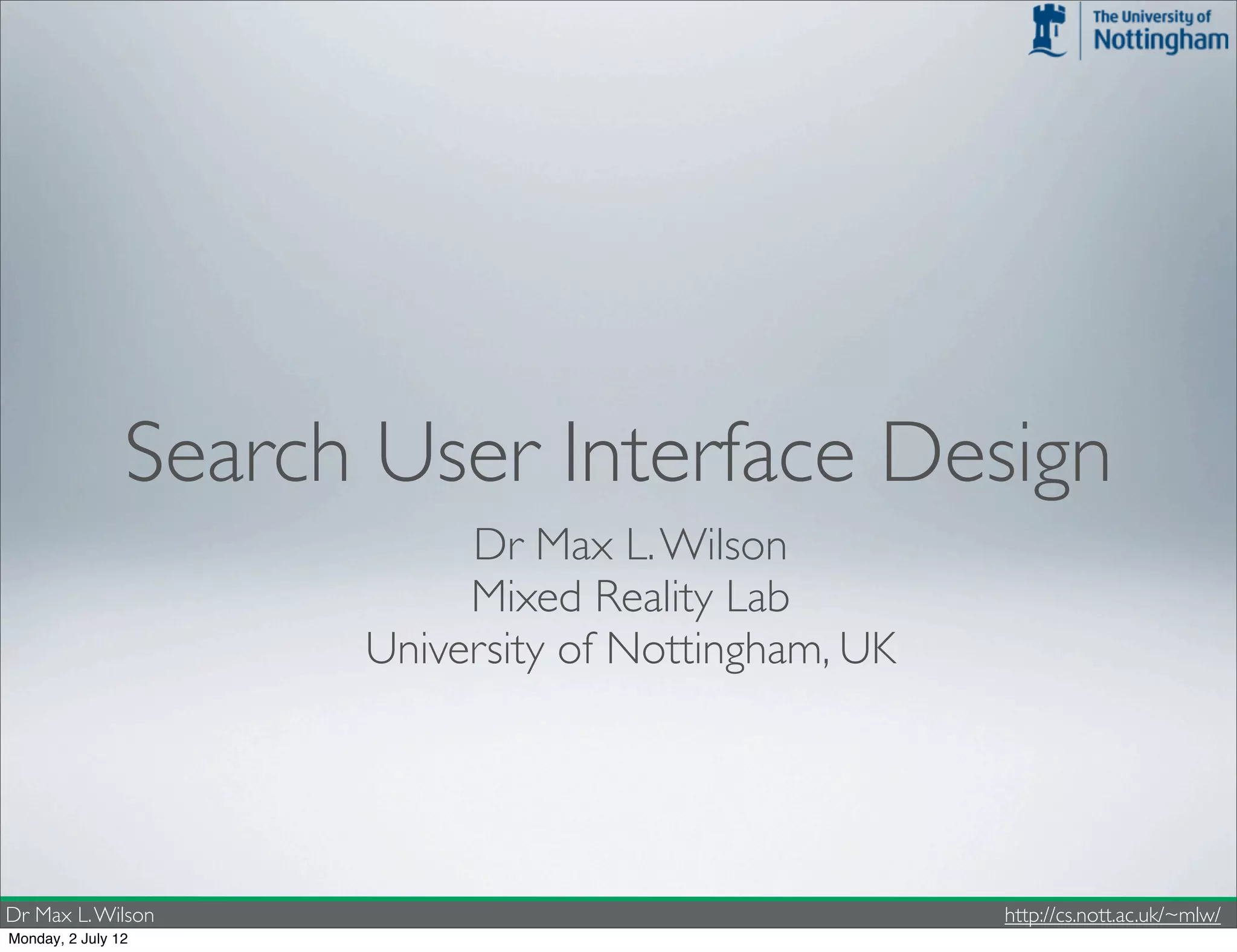Search User Interface Design | PDF