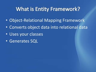 dotNet Miami - June 21, 2012: Richie Rump: Entity Framework: Code First and Migrations | PPT
