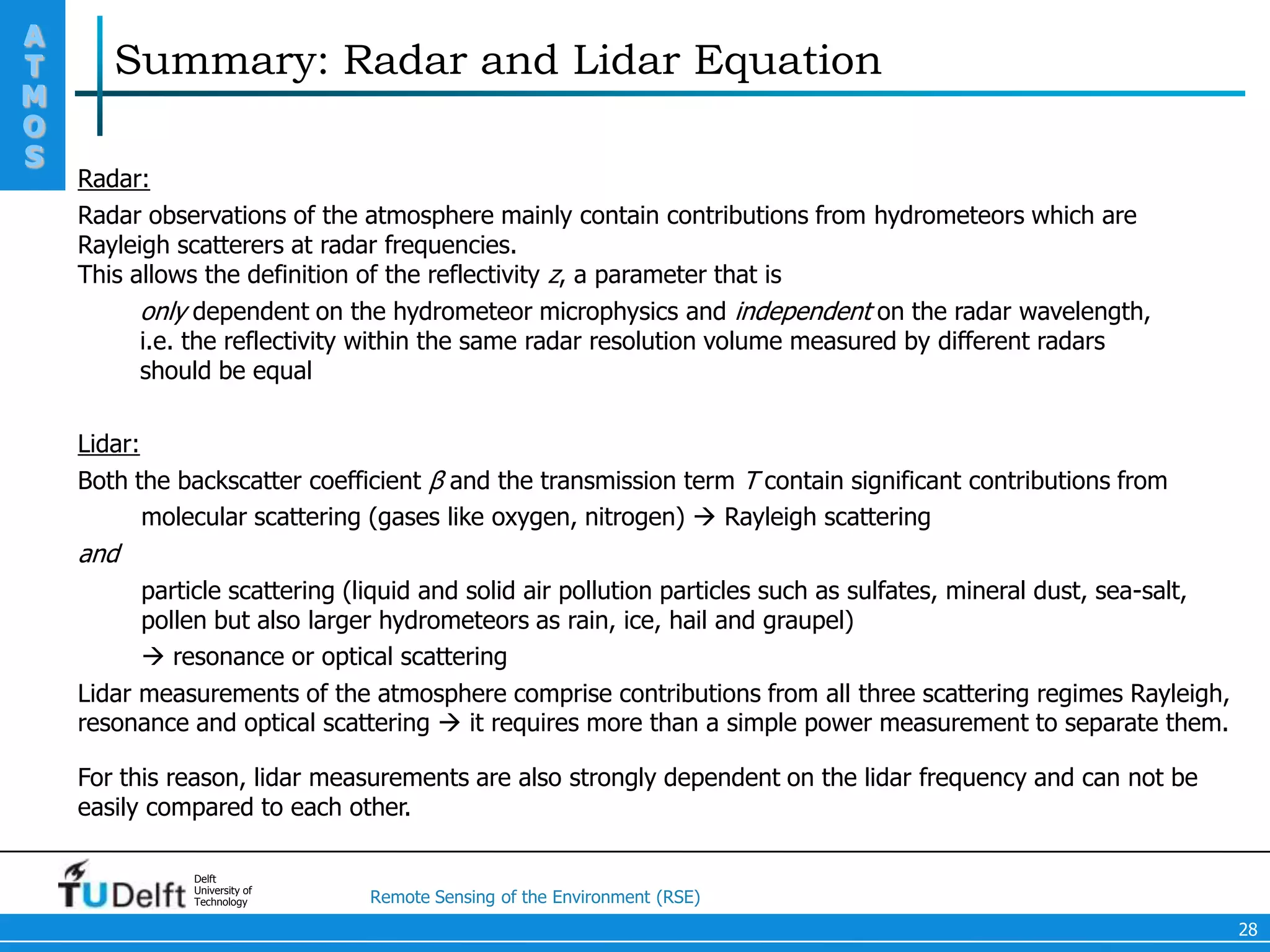 The active remote sensing equation | PPS